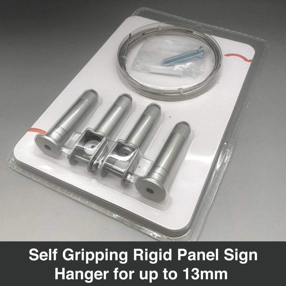 Self Gripping Rigid Panel Sign Hanger for up to 13mm - Rolls Liner Supplies