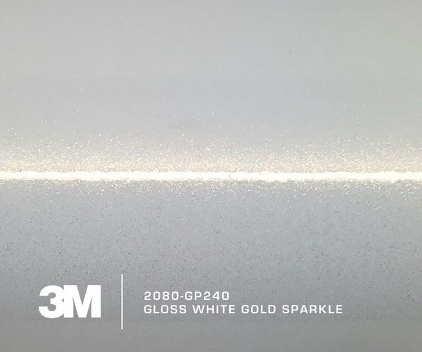 3M 2080 GP240 Gloss White Gold Sparkle 1520mm - Rolls Liner Supplies